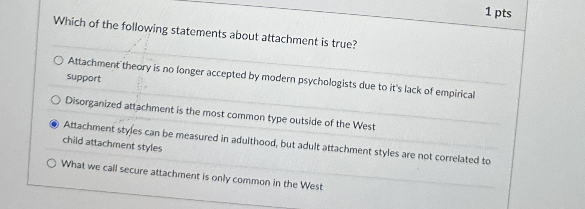 Solved Which of the following statements about attachment is | Chegg.com