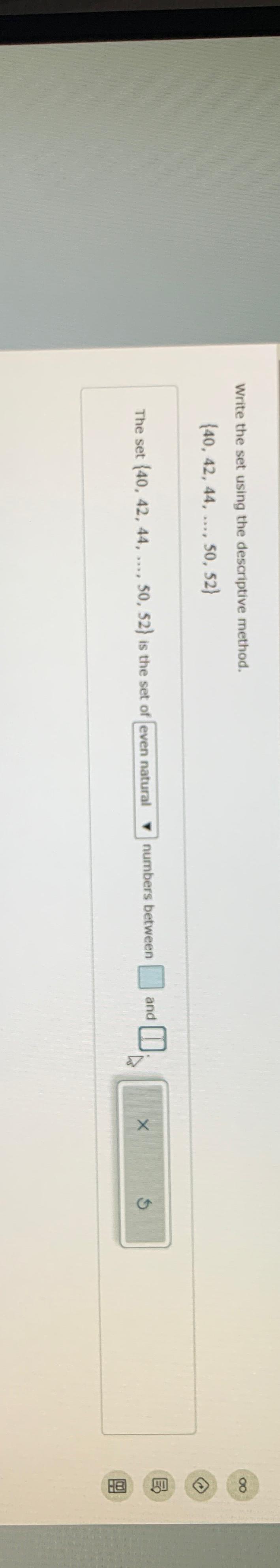 Solved Write the set using the descriptive | Chegg.com