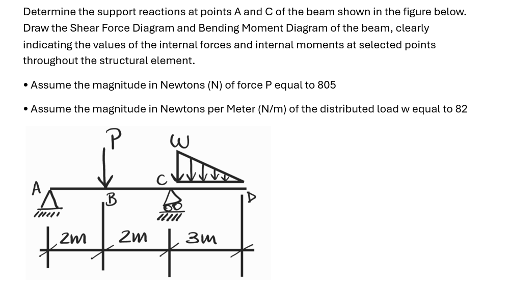 Solved Determine the support reactions at points A and C ﻿of | Chegg.com