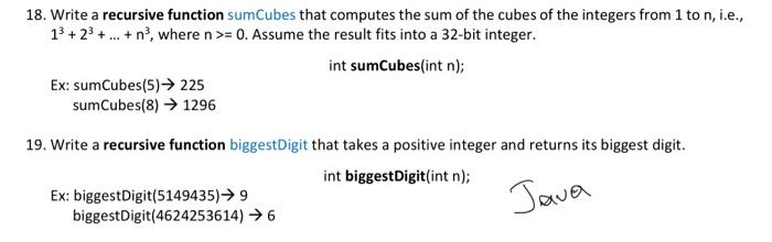 Solved 18. Write a recursive function sumCubes that computes | Chegg.com