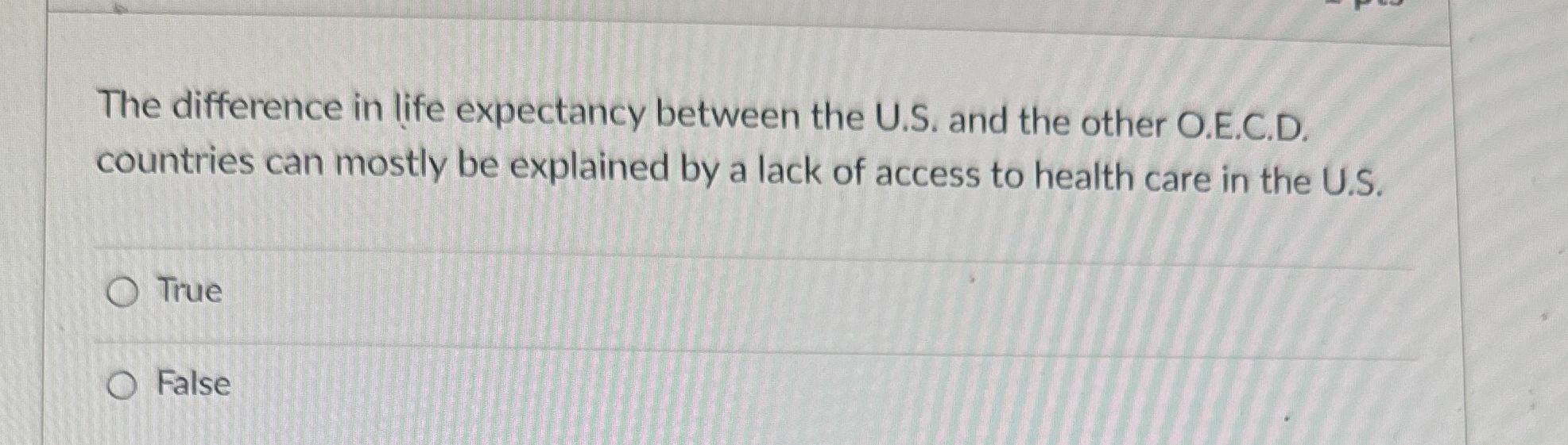 Solved The difference in life expectancy between the U.S. | Chegg.com