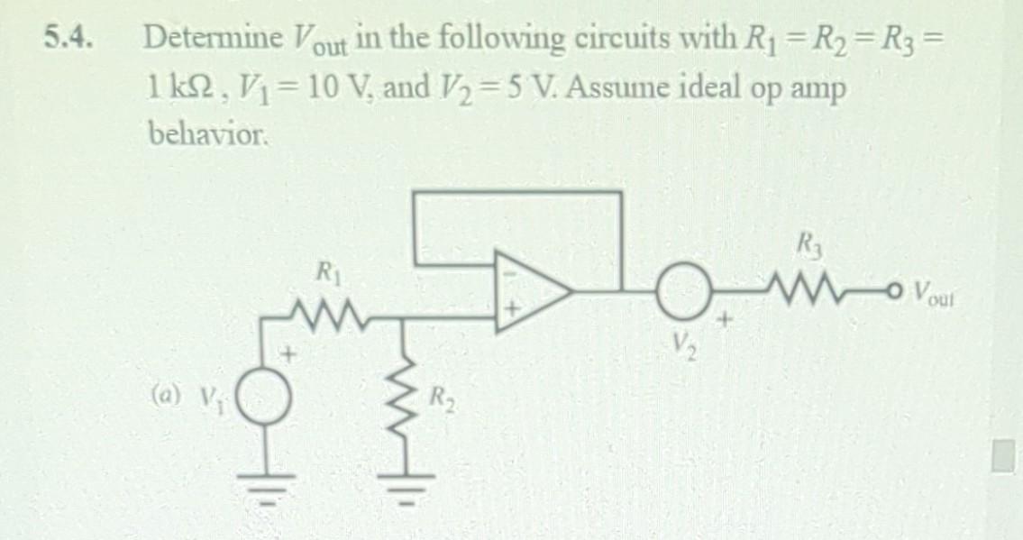 Solved Determine Vout in the following circuits with | Chegg.com