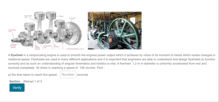 Solved A flywheel in a reciprocating engine is used to | Chegg.com