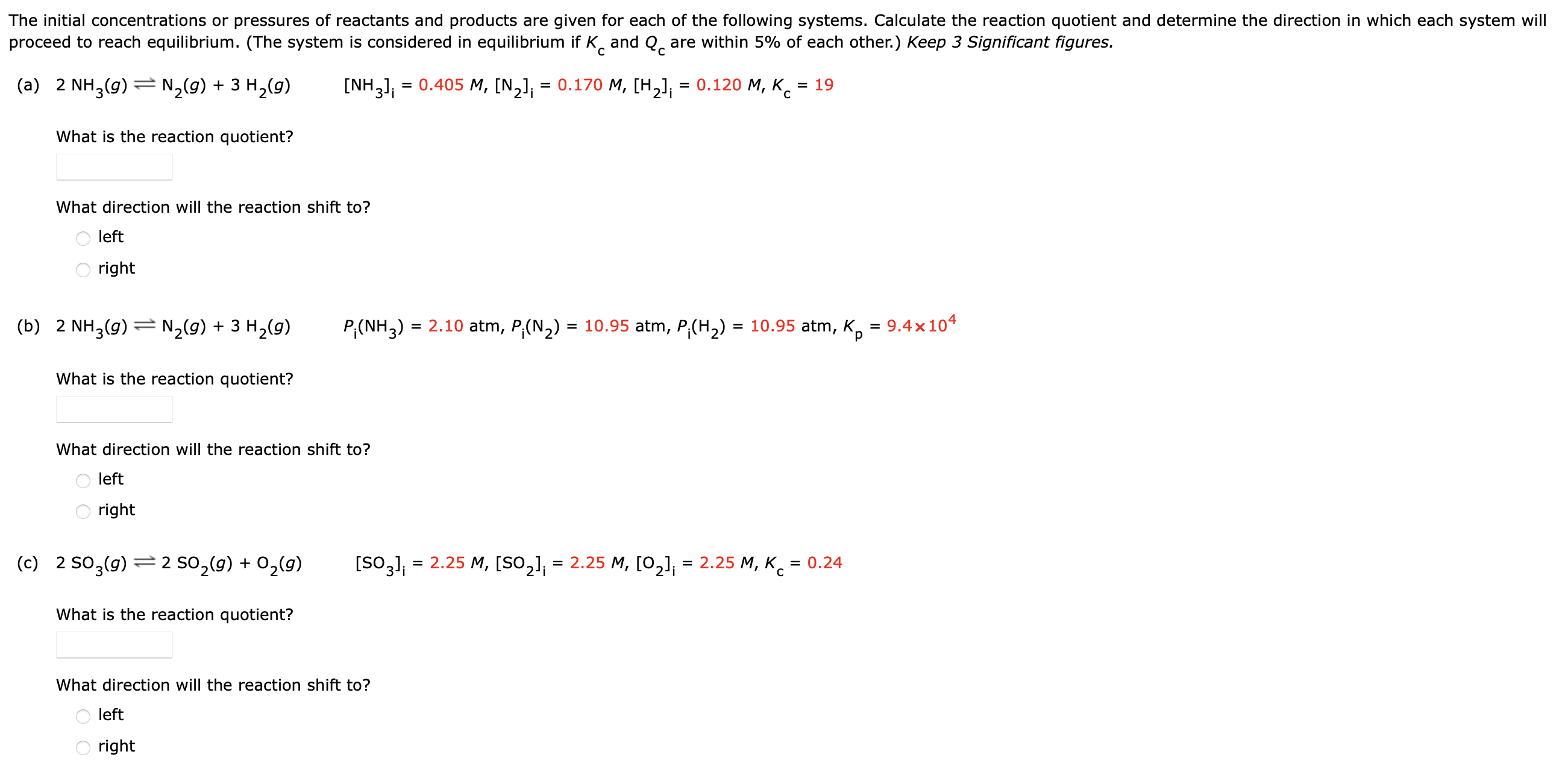 Solved proceed to reach equilibrium. (The system is | Chegg.com