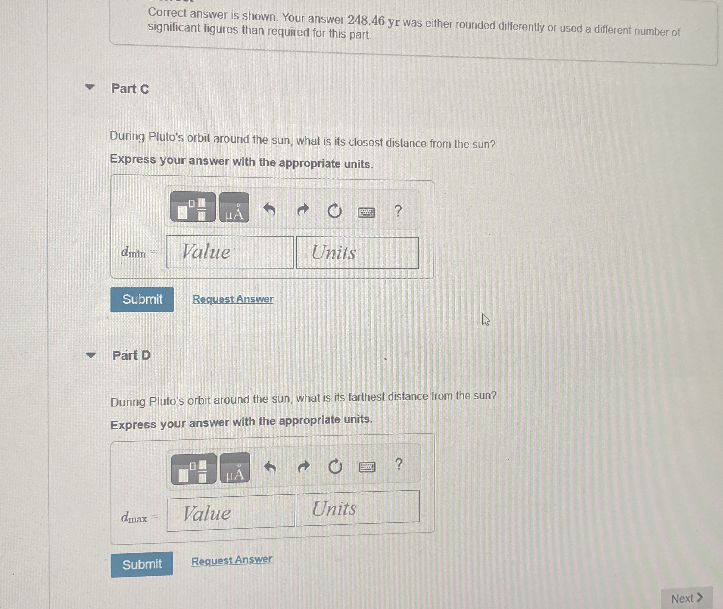 Solved Correct answer is shown. Your answer 248.46 ﻿yr was | Chegg.com