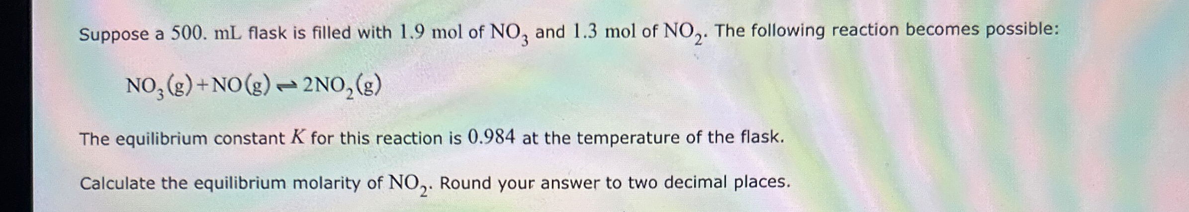 Solved Suppose a 500.mL ﻿flask is filled with 1.9 ﻿mol of | Chegg.com