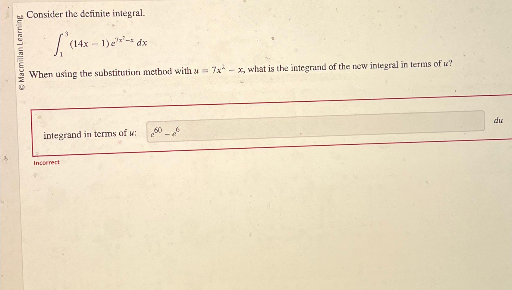 Solved of Consider the definite | Chegg.com