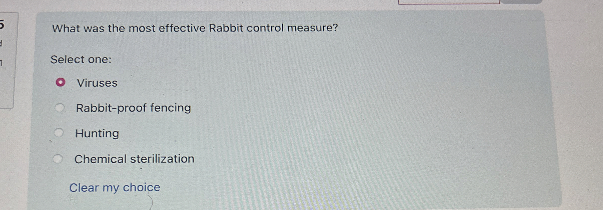Solved What was the most effective Rabbit control | Chegg.com