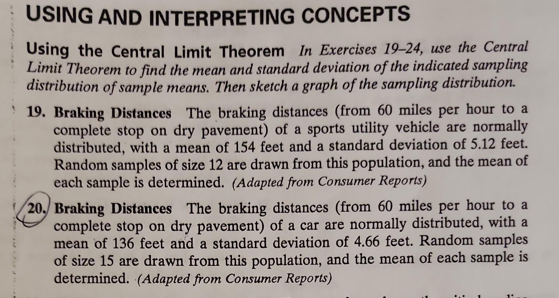 Solved USING AND INTERPRETING CONCEPTS Using the Central | Chegg.com