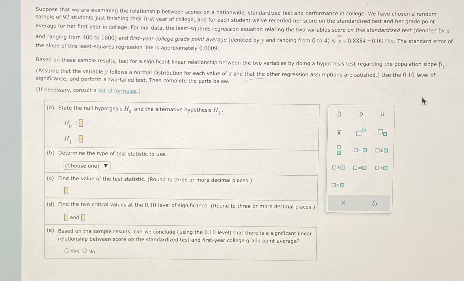 Solved Suppose that we are examining the relationship | Chegg.com