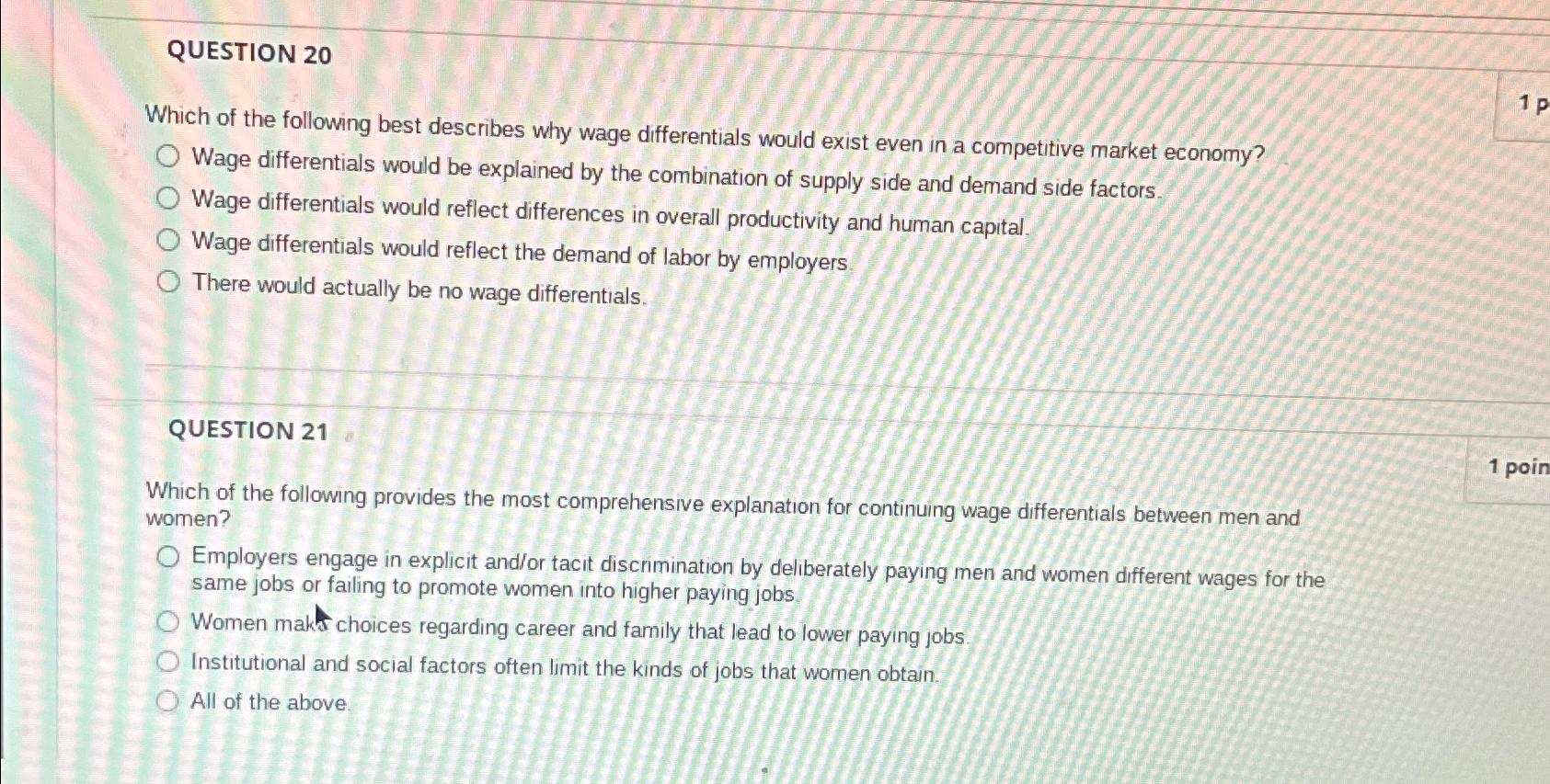 Solved QUESTION 20Which of the following best describes why | Chegg.com