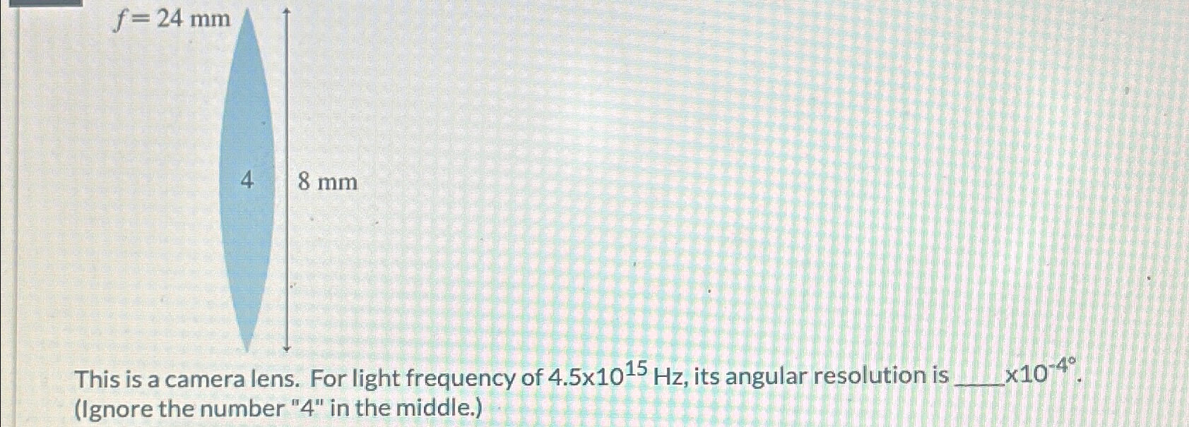 Solved This is a camera lens. For light frequency of | Chegg.com