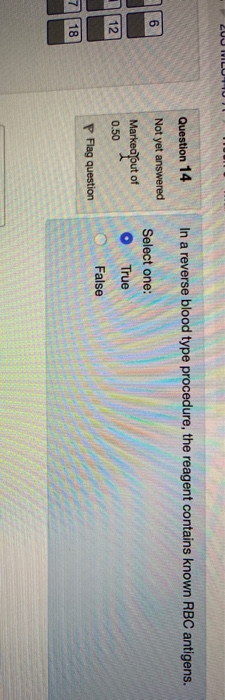 Solved In a reverse blood type procedure, the reagent | Chegg.com