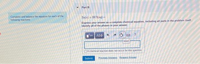 Solved Complese and balance the equation tot each of the | Chegg.com