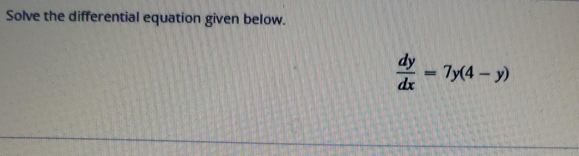 Solved Solve the differential equation given below. | Chegg.com