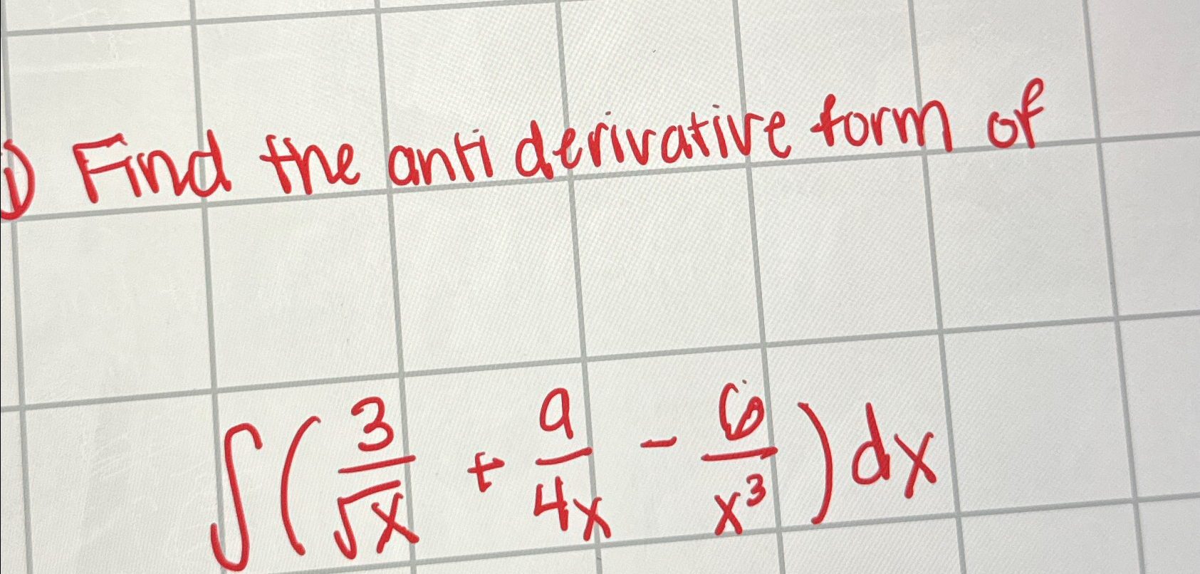 Solved Find The Anti Derivative Form Of∫﻿﻿ 3x2 94x 6x3 Dx