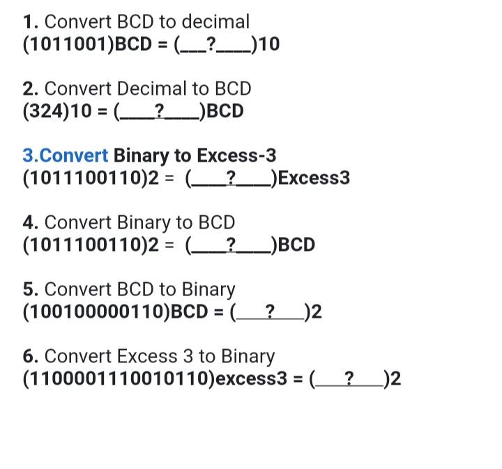 Solved Convert BCD to ﻿decimal(1011001)BCD=?10Convert | Chegg.com