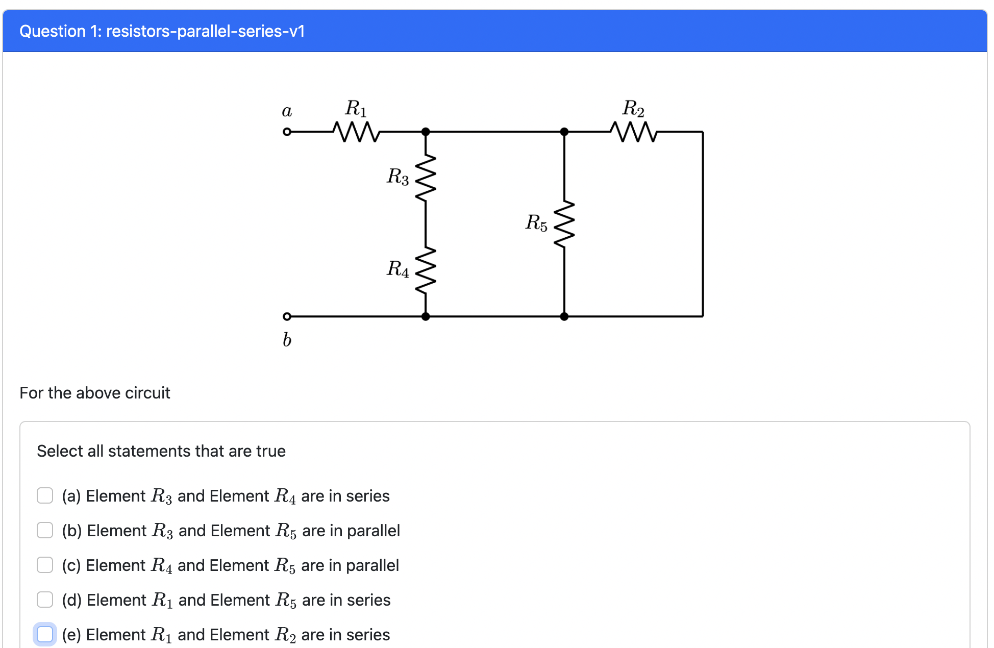 Solved Question 1: resistors-parallel-series-v1For the above | Chegg.com