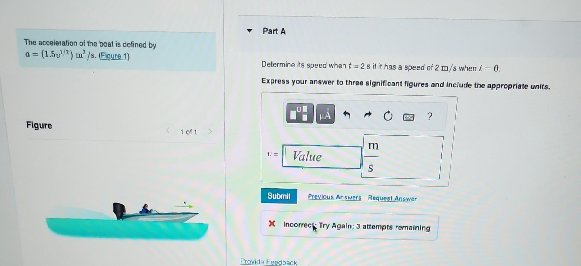 Solved The acceleration of the boat is defined by | Chegg.com
