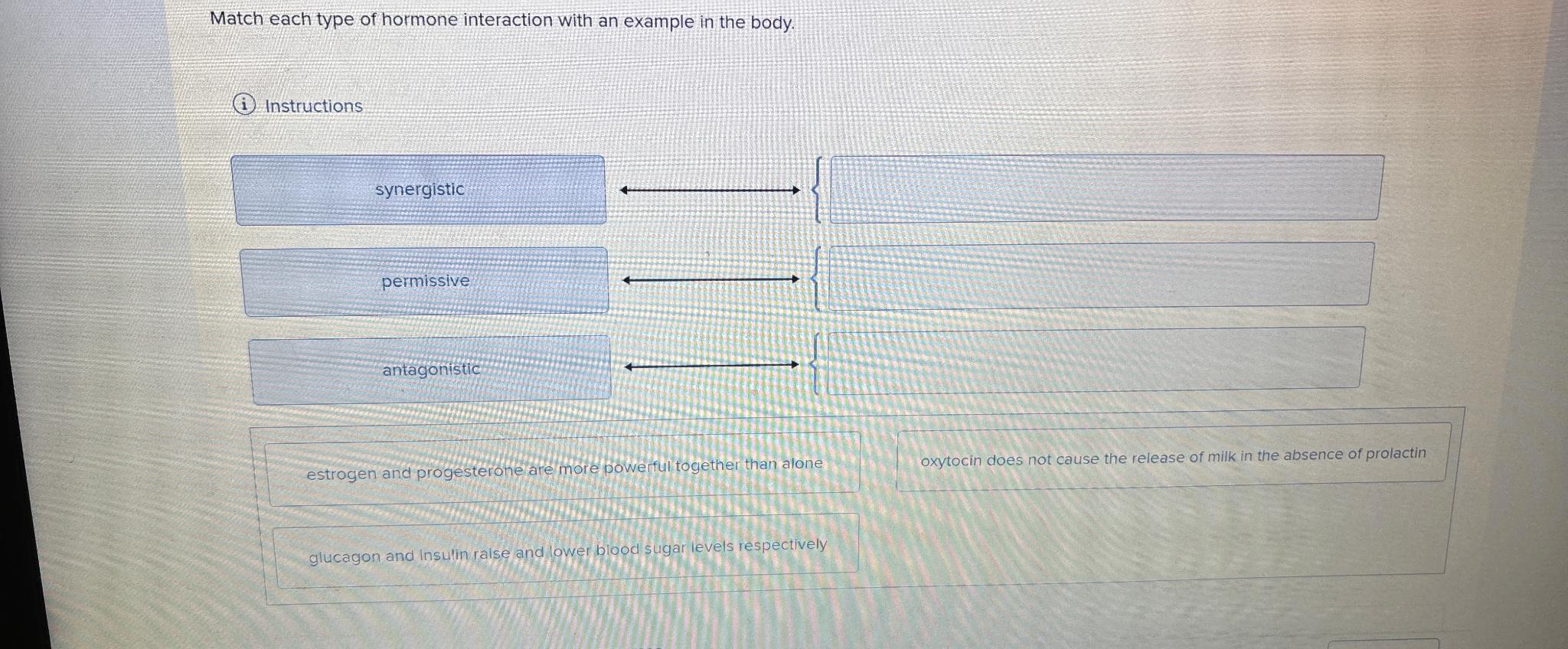Solved Match each type of hormone interaction with an | Chegg.com