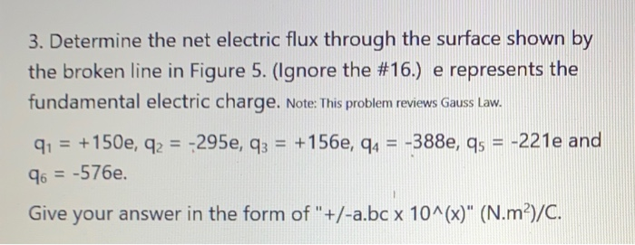 Solved 3. Determine the net electric flux through the | Chegg.com