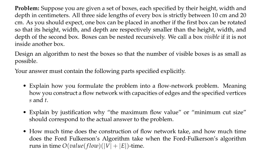 Solved Problem: Suppose you are given a set of boxes, each | Chegg.com