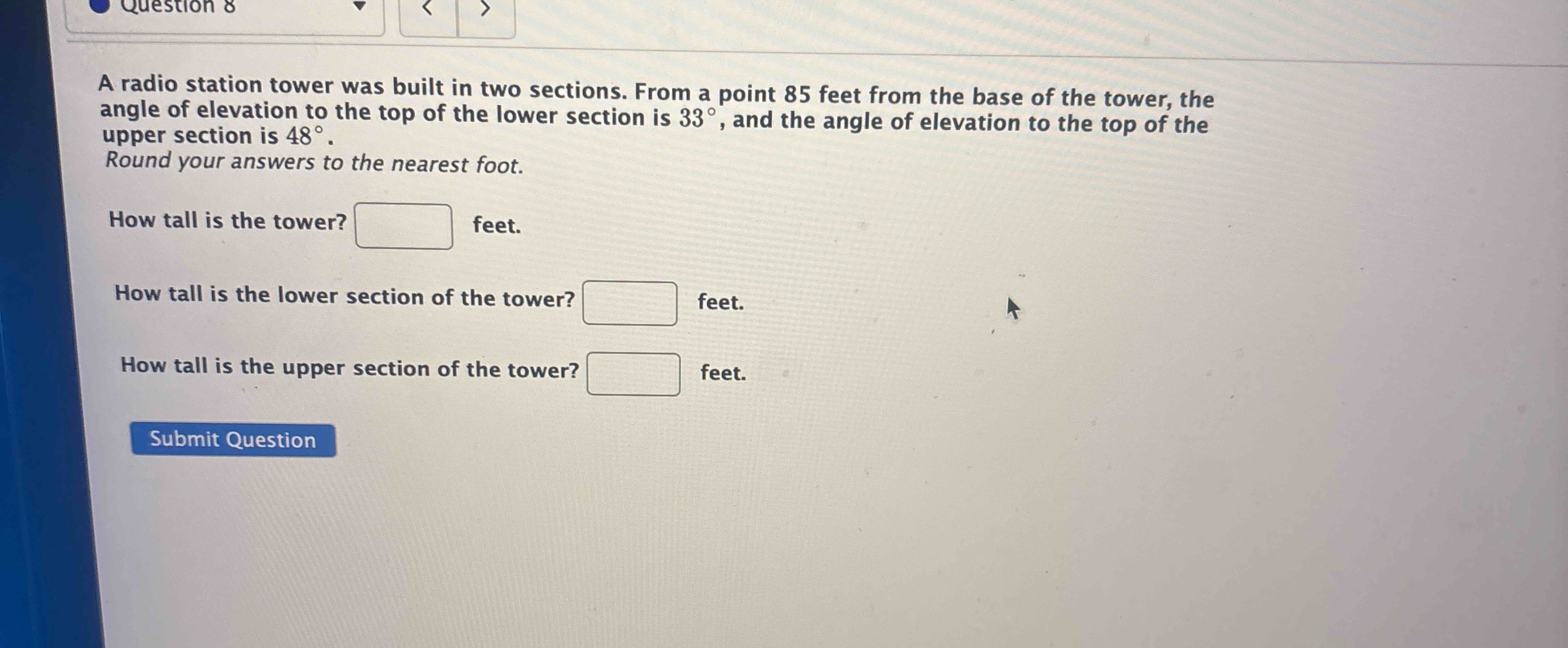 Solved A radio station tower was built in two sections. From | Chegg.com