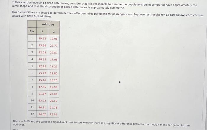 Solved In this exercise involving paired differences, | Chegg.com