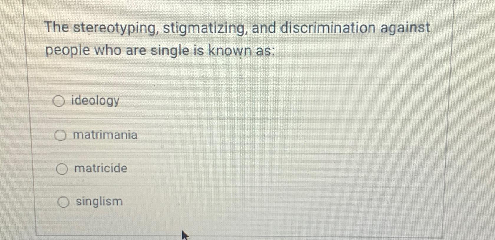 Solved The stereotyping, stigmatizing, and discrimination | Chegg.com