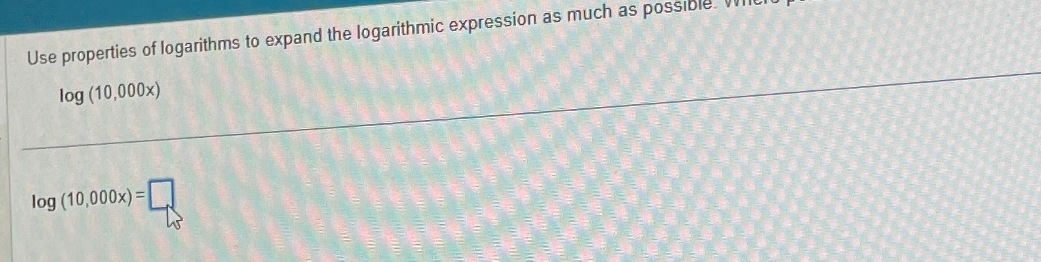 Solved Use properties of logarithms to expand the | Chegg.com