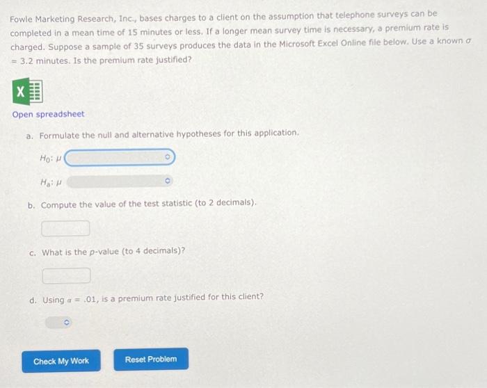 Solved Fowle Marketing Research, Inc., bases charges to a | Chegg.com