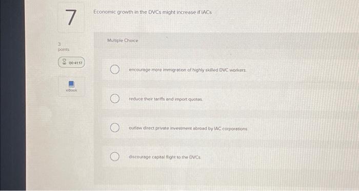 Solved 7 3 points 00:41.17 eBook Economic growth in the DVCS | Chegg.com