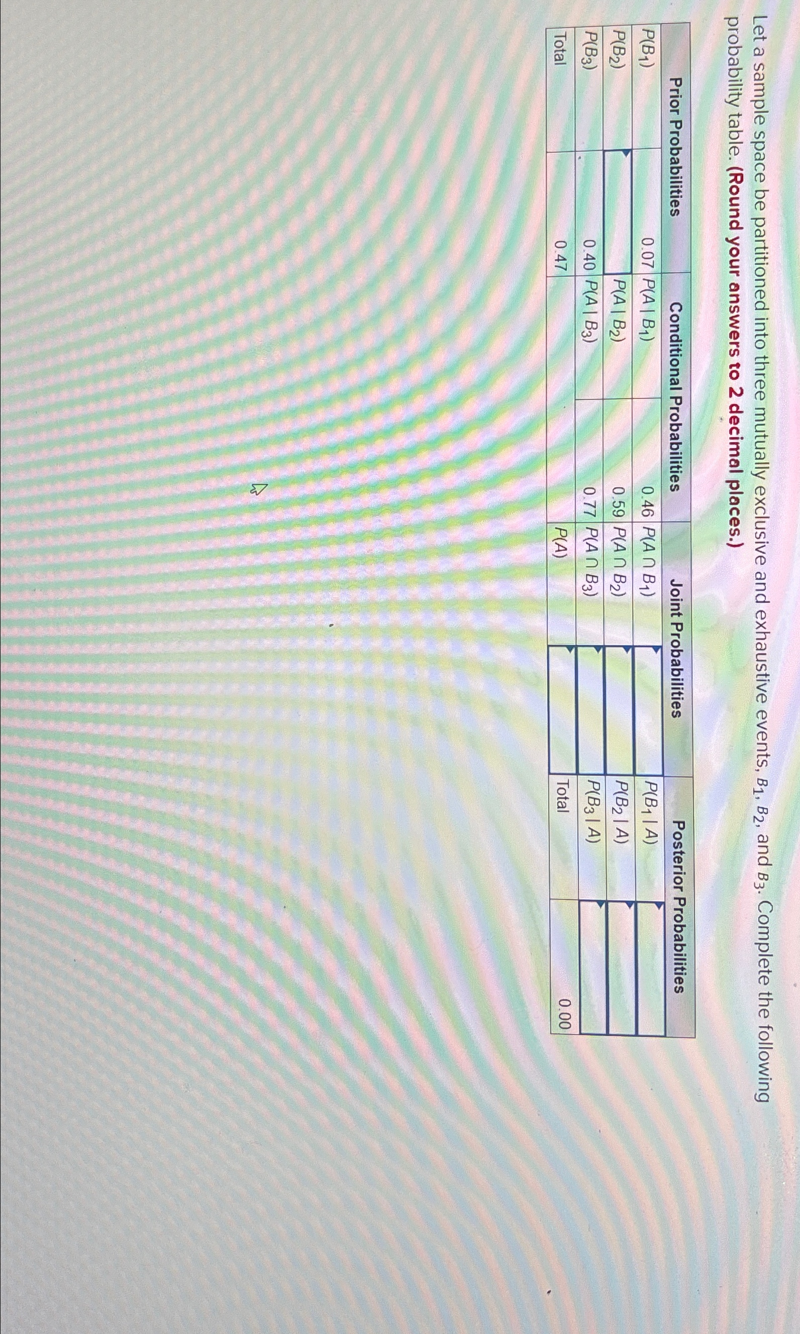 Solved Let a sample space be partitioned into three mutually | Chegg.com
