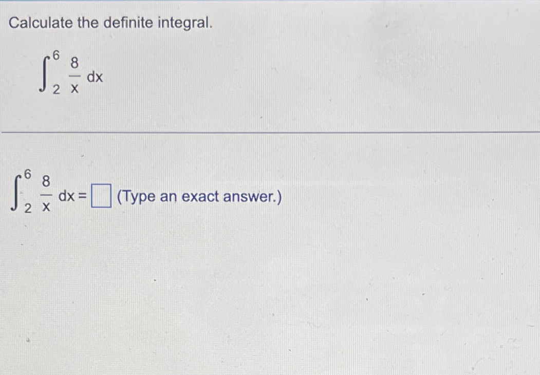 Solved Calculate the definite | Chegg.com