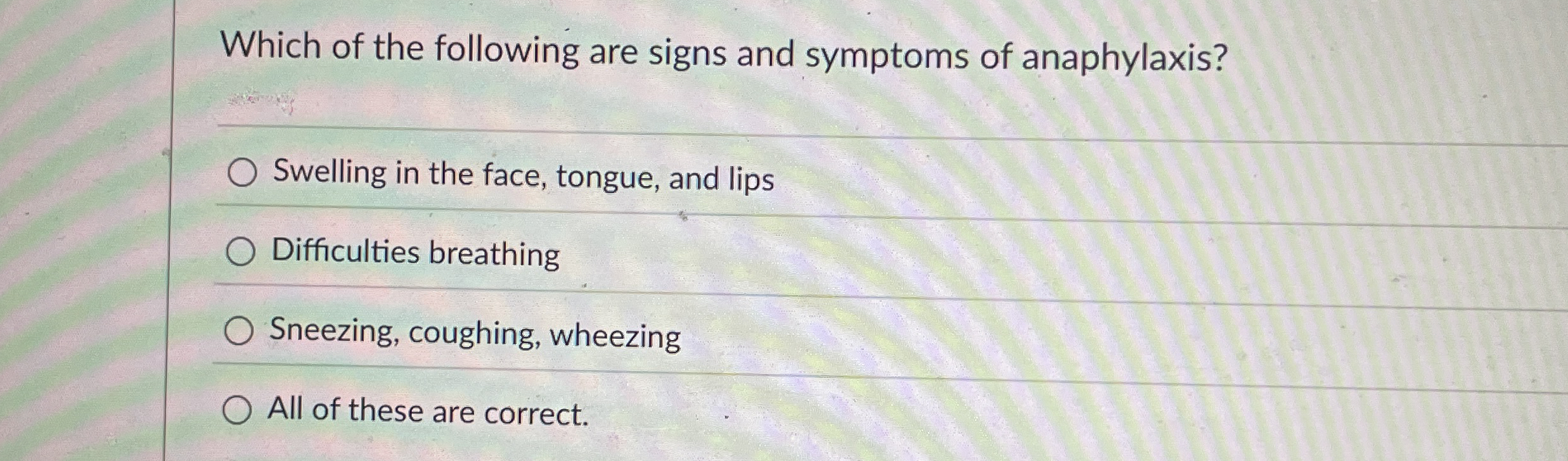 Solved Which of the following are signs and symptoms of | Chegg.com