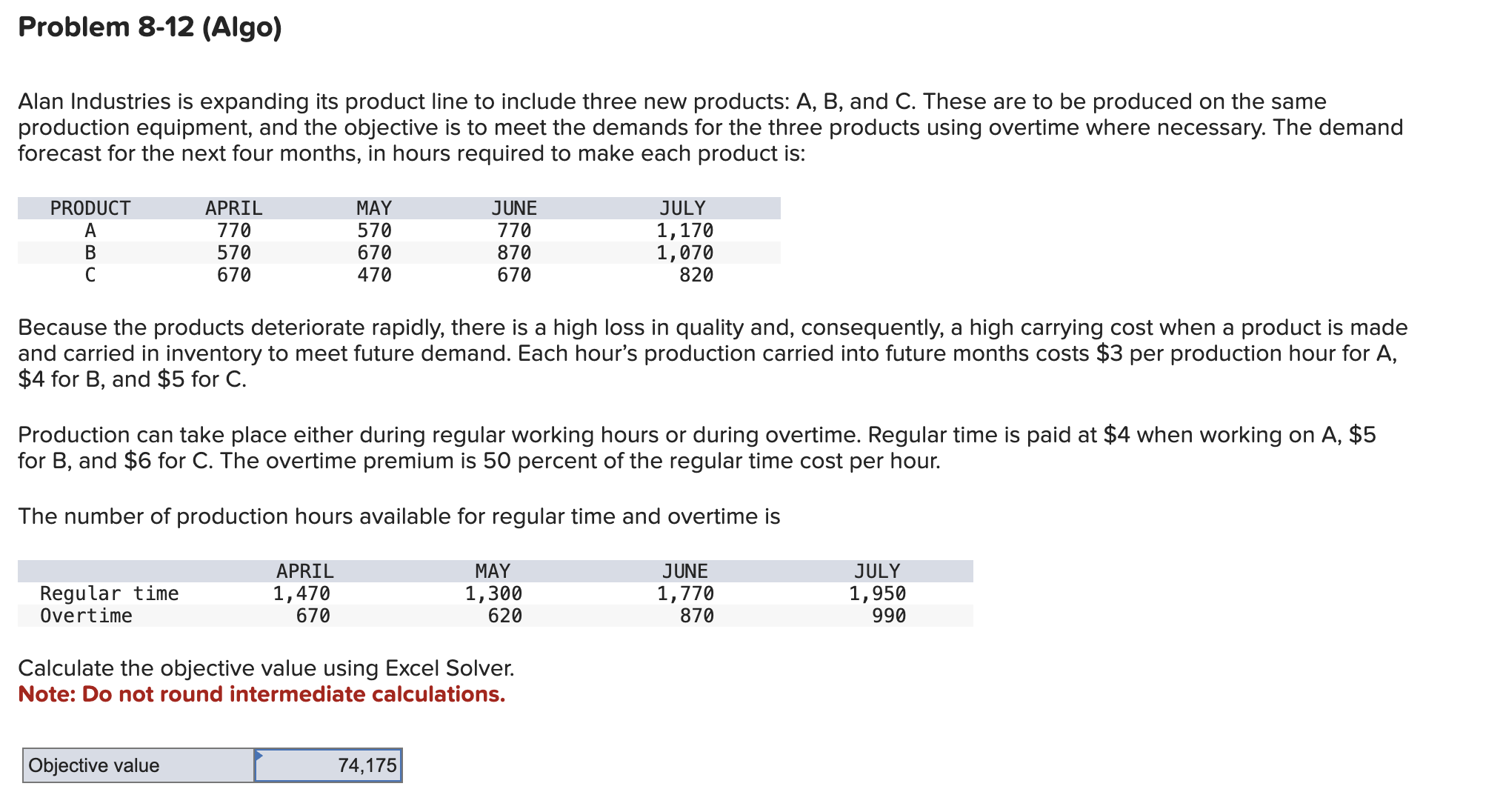Solved Problem 8-12 (Algo)Alan Industries is expanding its | Chegg.com