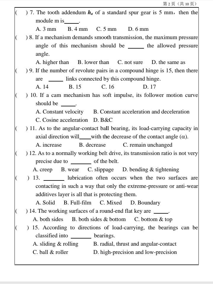Solved 2 i ( 10 ) ) 7. The tooth addendum ha of a standard | Chegg.com