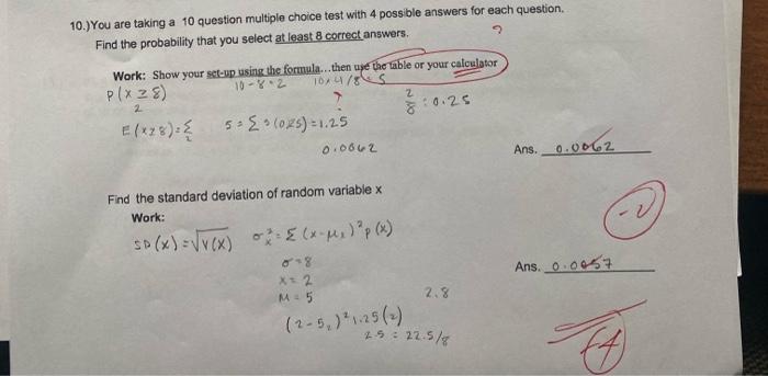 Solved 10.)You are taking a 10 question multiple choice test | Chegg.com