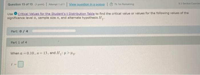 Solved Question 15 of 15 (port Anemet 1 017 | View question | Chegg.com