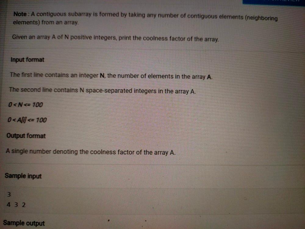 Solved Coolness factor Consider the array A = [ 4.3, 2] with | Chegg.com