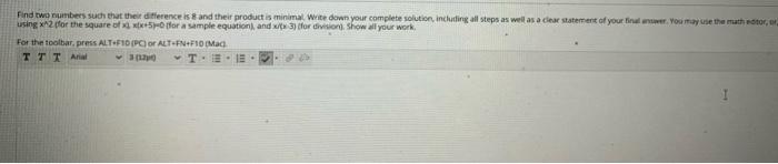 Solved Find two numbers such that the differences and their | Chegg.com