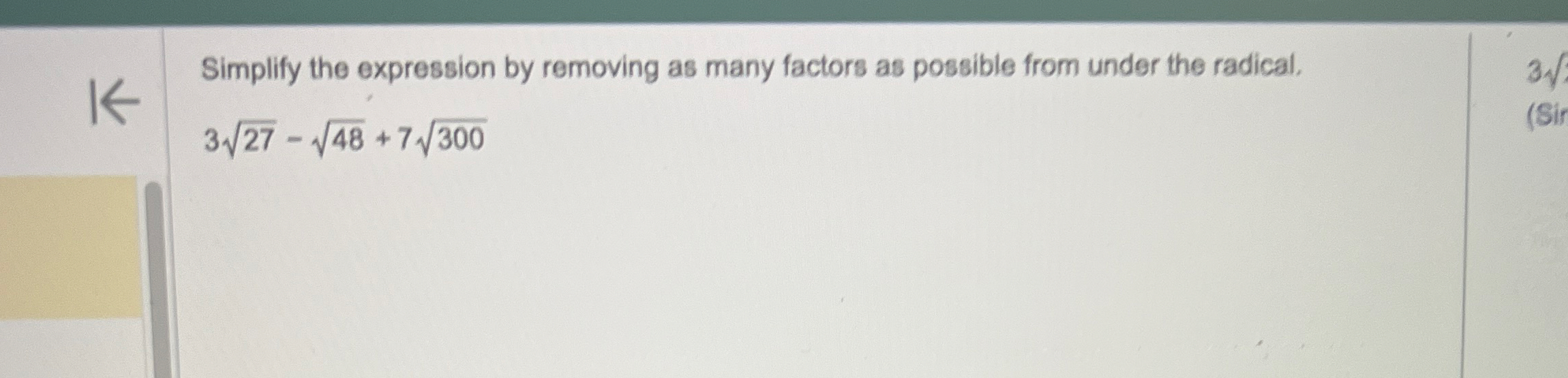 Solved Simplify the expression by removing as many factors | Chegg.com