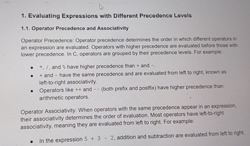 Solved Evaluating Expressions with Different Precedence | Chegg.com