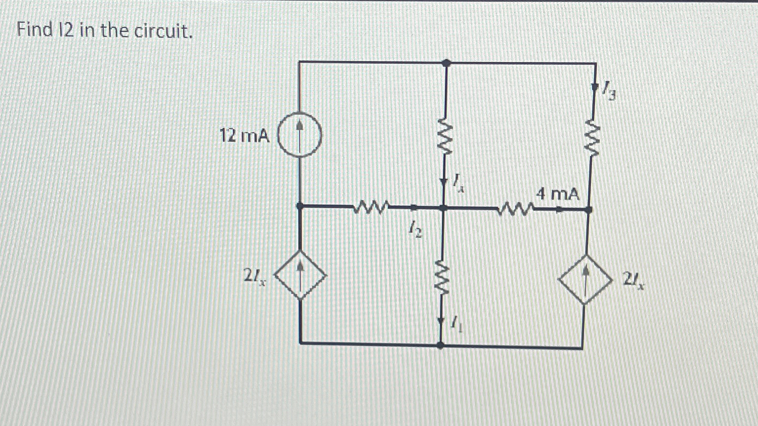 Find I2 ﻿in the circuit. | Chegg.com