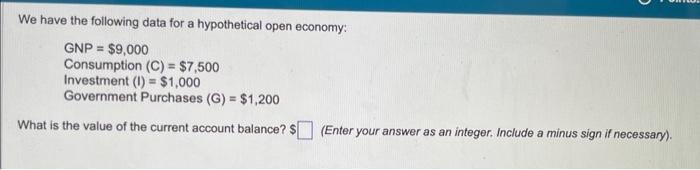 Solved We have the following data for a hypothetical open | Chegg.com