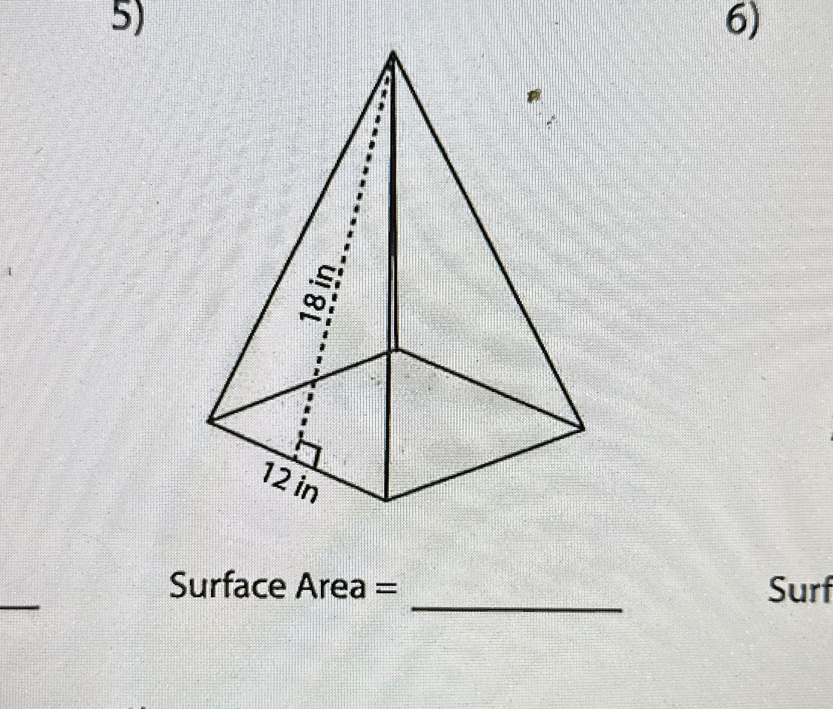 Solved can you help me find the Surface Area Of this square | Chegg.com