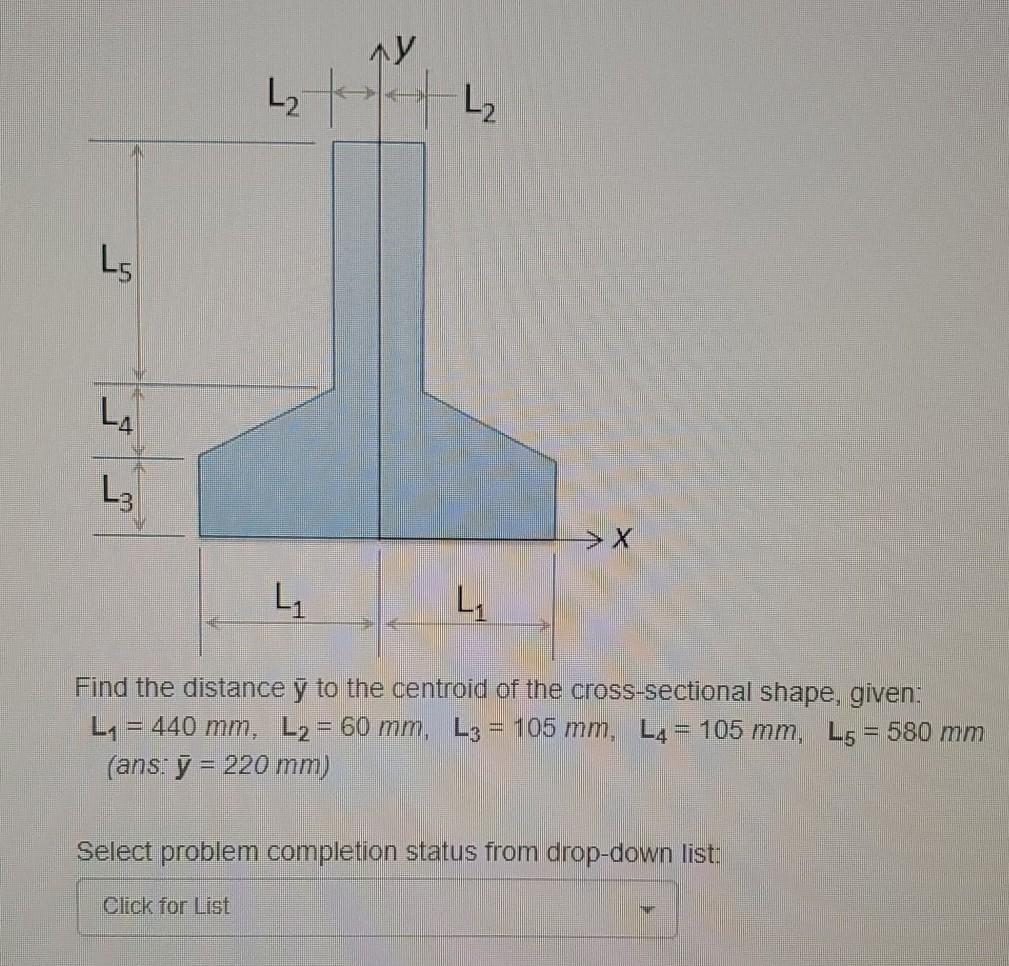 Solved Lath Ls LA L3 L L1 Find the distance y to the | Chegg.com