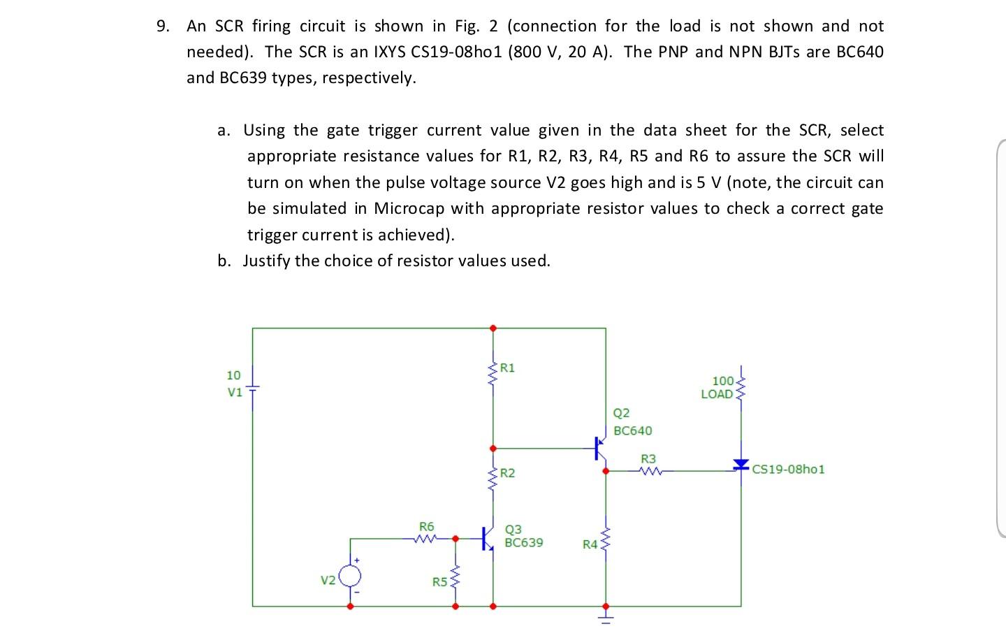 9. An SCR firing circuit is shown in Fig. 2 | Chegg.com