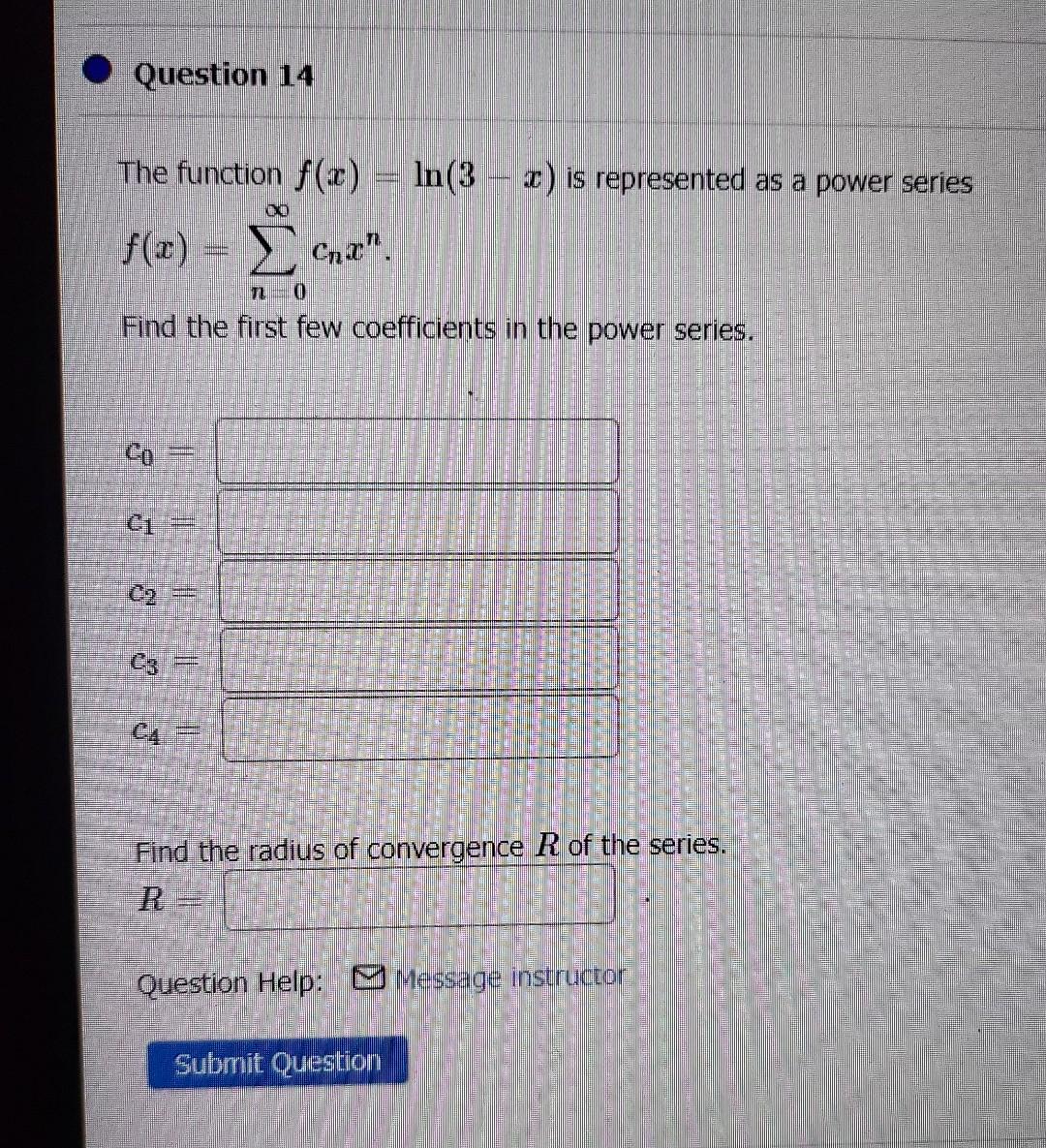 Solved The function f(x)=ln(3−x) is represented | Chegg.com