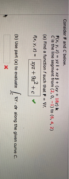 Solved Consider F and C below. F(x, y, z) = yz i + xz j + | Chegg.com